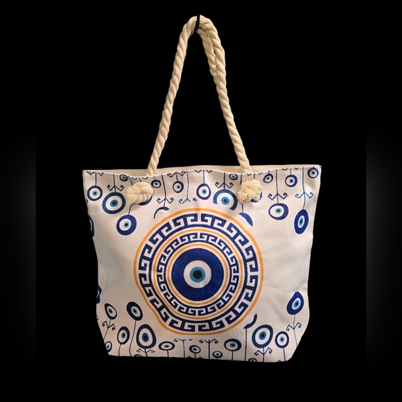 Unbranded | Bags | Elegant Blue Evil Eye Tote Bag | Poshmark